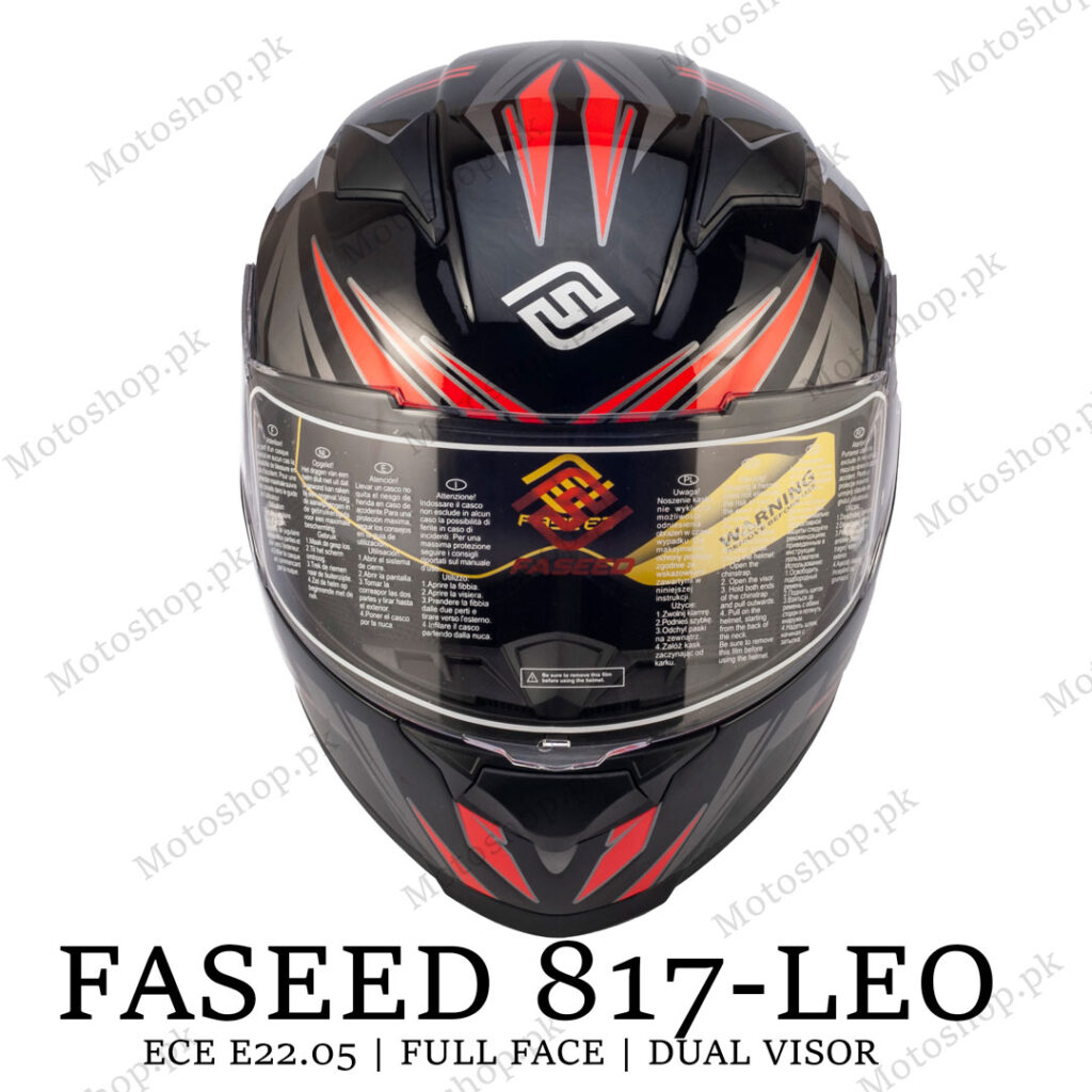 FASEED 817 LEO RED Full Face Dual Visor Helmet Touring ECE Certified Pinlock Ready – Dat Biker ...
